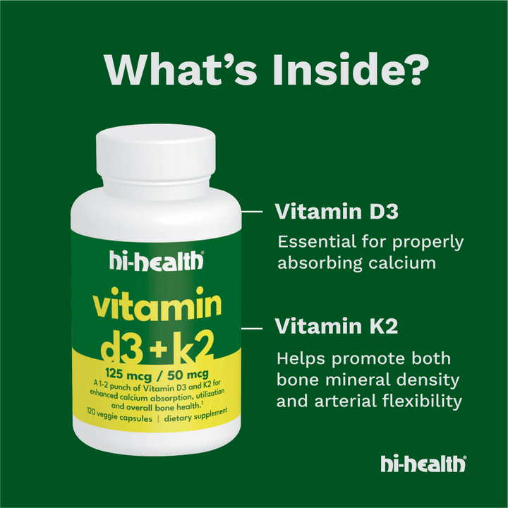 Hi-Health Vitamin D3+K2 (120 capsules)