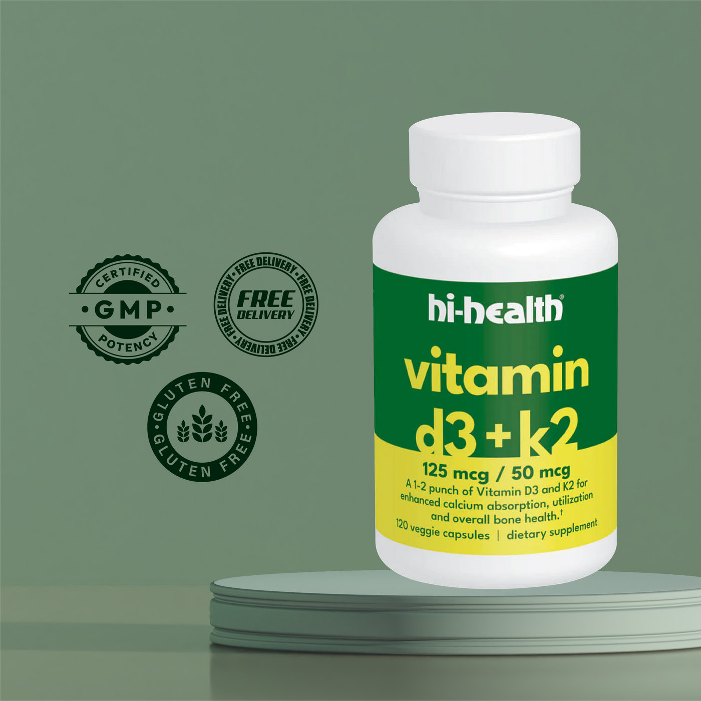 Hi-Health Vitamin D3+K2 (120 capsules)