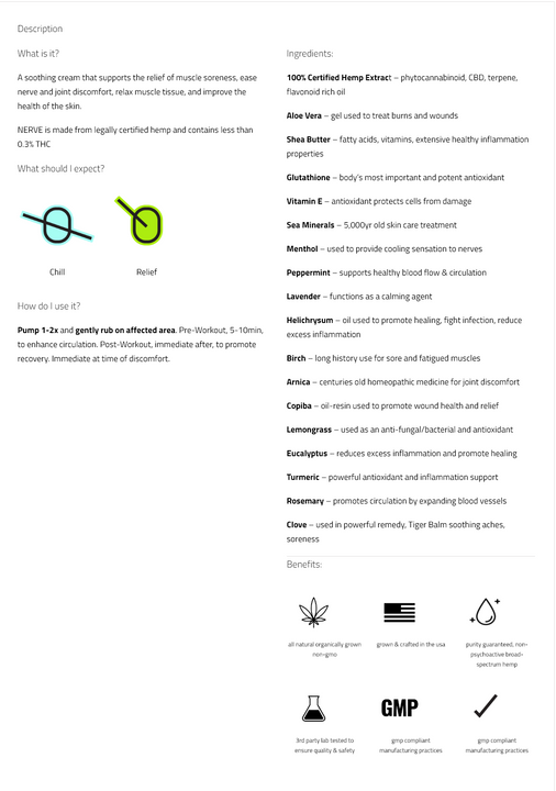 PRoZE NERVE CBD Soothing Relief Cream 275mg (1.69 fl oz) – Hi-Health